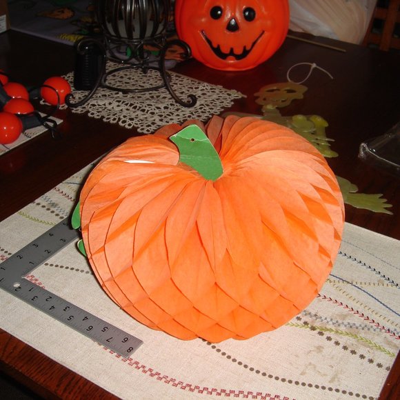 Holiday | 1975 Beistle Folding Paper Pumpkin Cardboard Folding Pumpkin ...